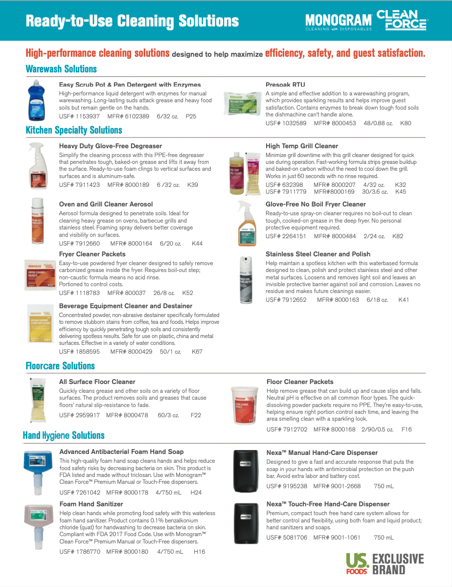 Monogram Clean Force Solutions Guide - RTU